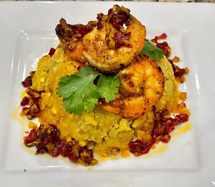 Bex’s Mofongo with Shrimp & Mojo Sauce – Familia Kitchen