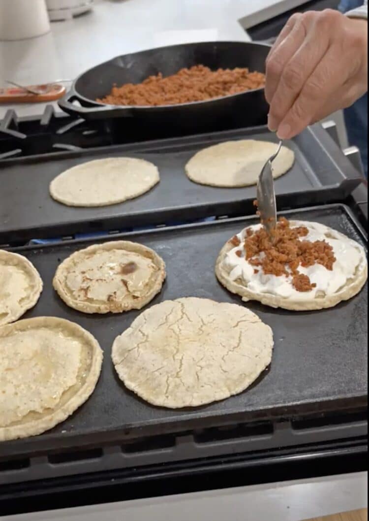 Marielena’s Picaditas with Chorizo & Red Salsa – Familia Kitchen