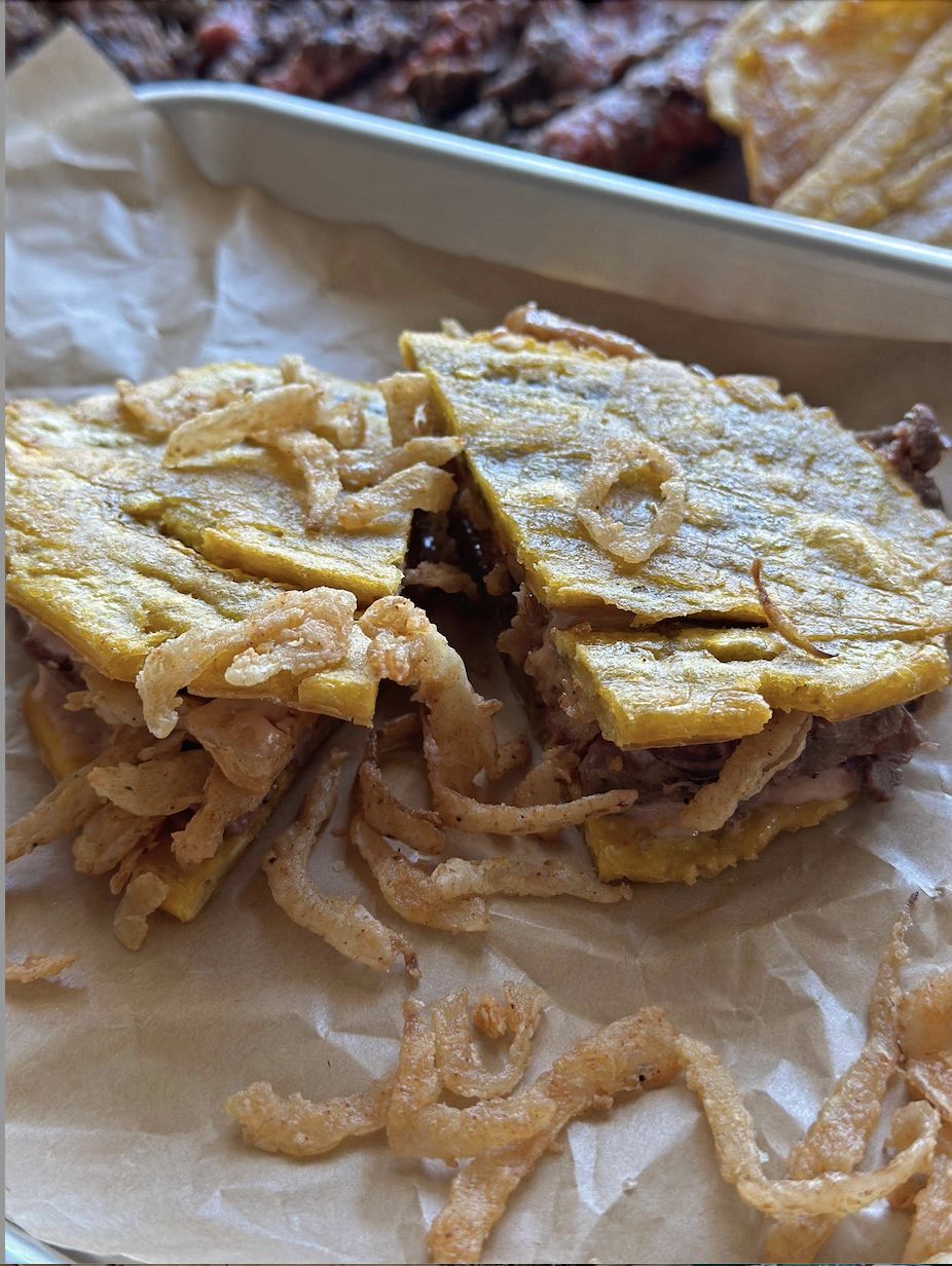 Jibarito, Puerto Rico’s Plantain Sandwich with Beef & Crispy Onions ...